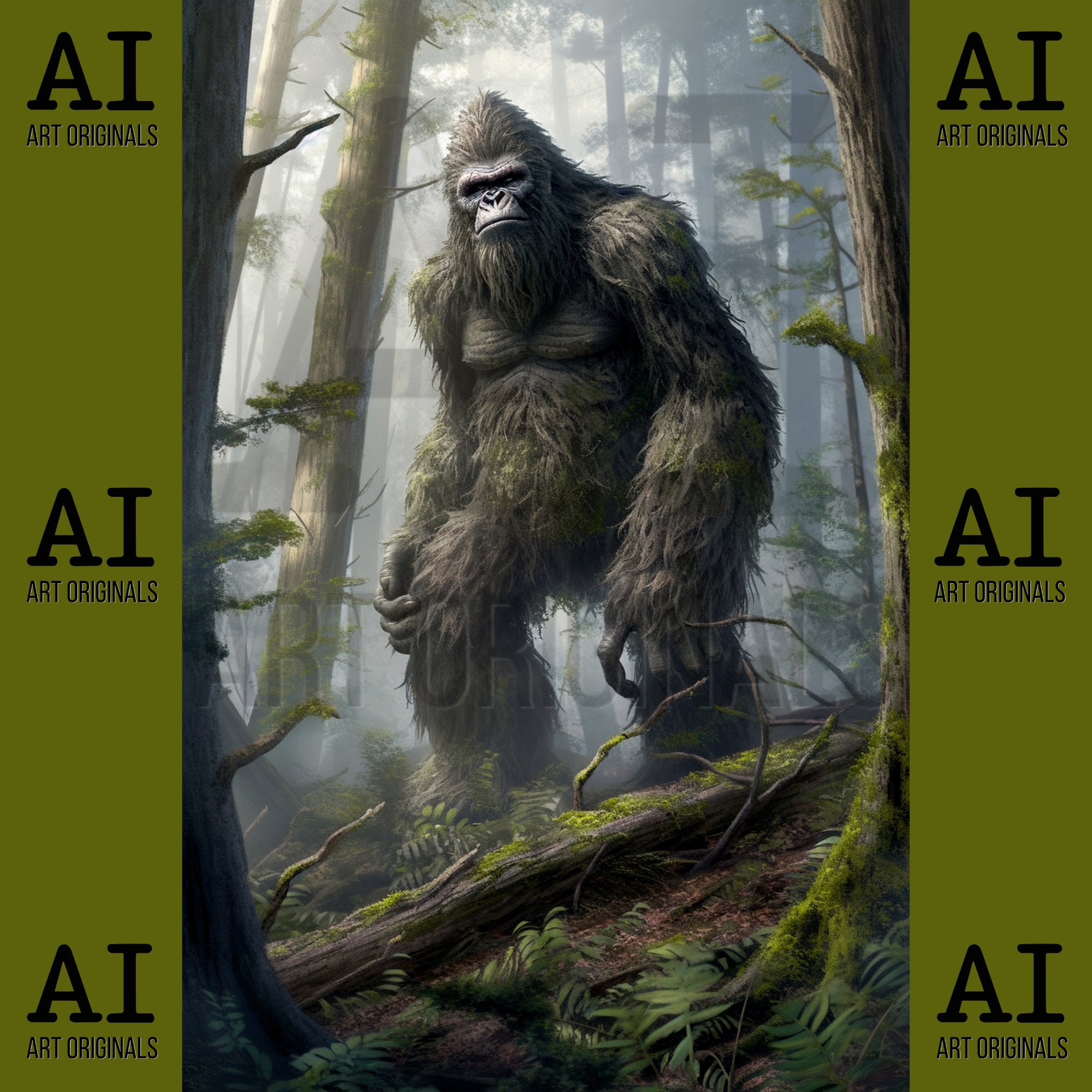 Bigfoot Image Digital DOWNLOAD, Cryptidcore Sasquatch Art, PNW Cryptid ...