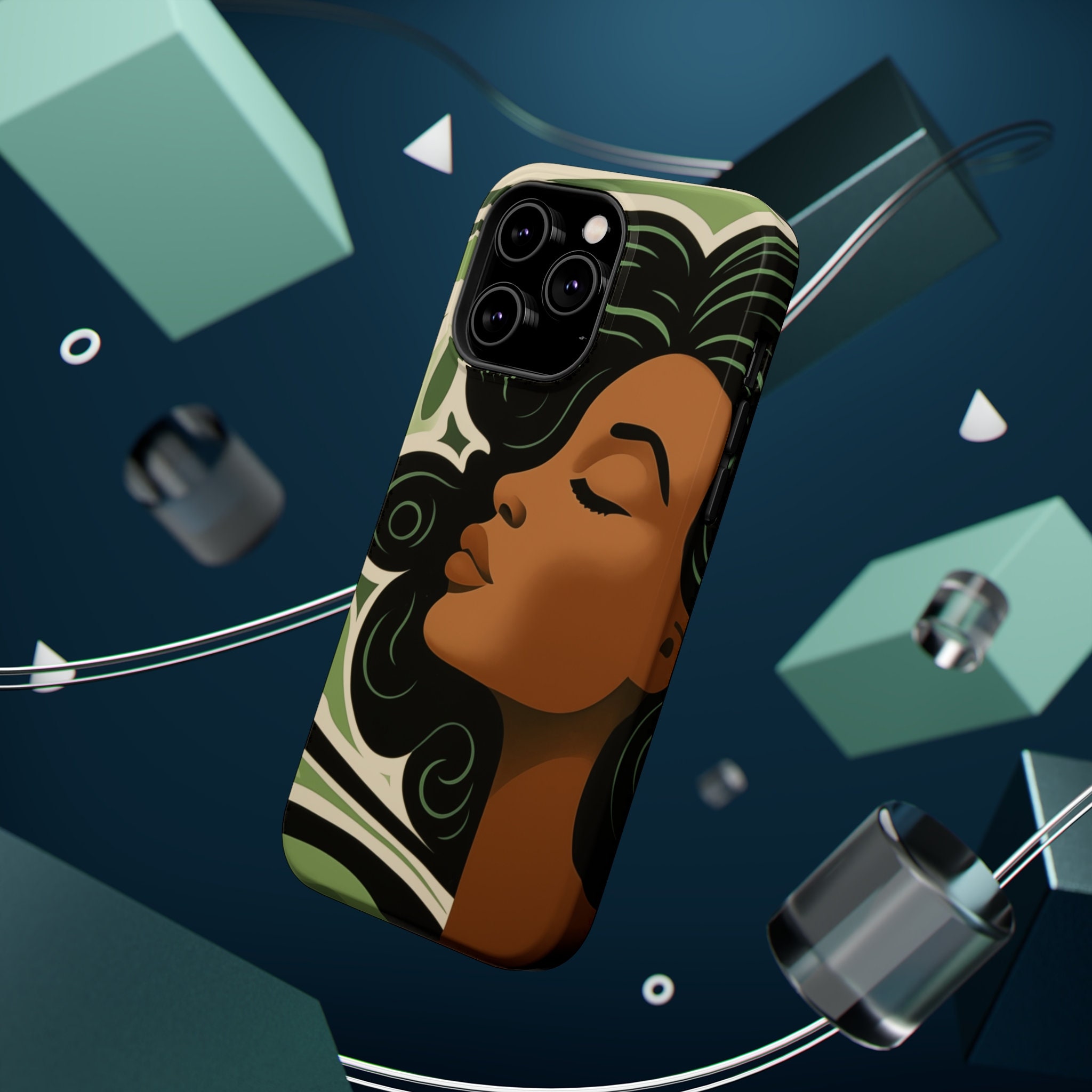 Black Woman Custom Phone Case, African American Art, Tough Magnetic ...