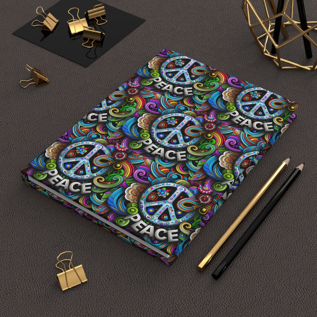 Hardcover Notebook, Graffiti Art Writing Journal, PEACE Sign, Dream ...