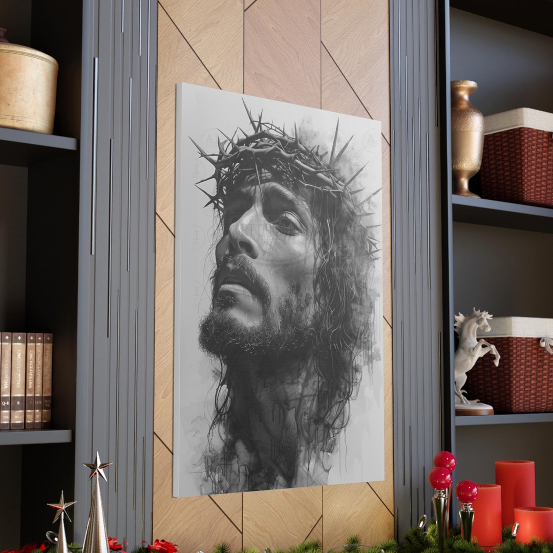 Jesus Art Decorative Wall Canvas, Modern Christian Artwork for ...