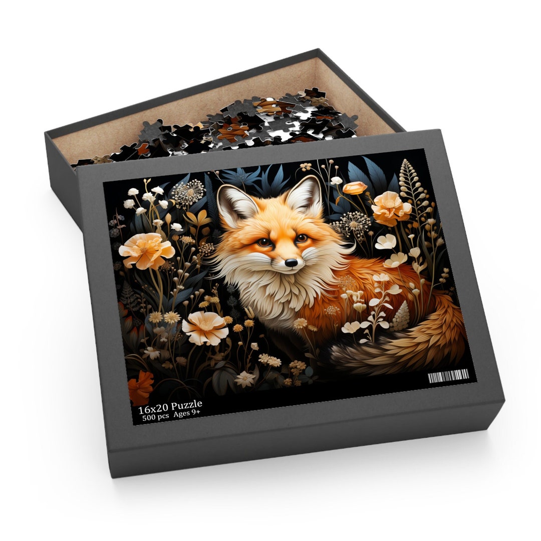 Fox Jigsaw Puzzle for Adults Cottagecore Art Puzzle Picture - Etsy