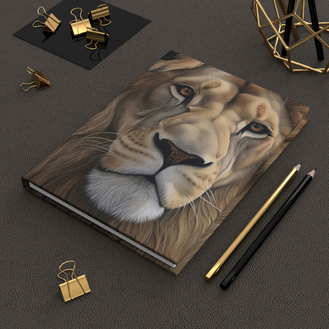 Lion Journal Aesthetic Notebook With Blank Lined Pages, Reading Journal ...