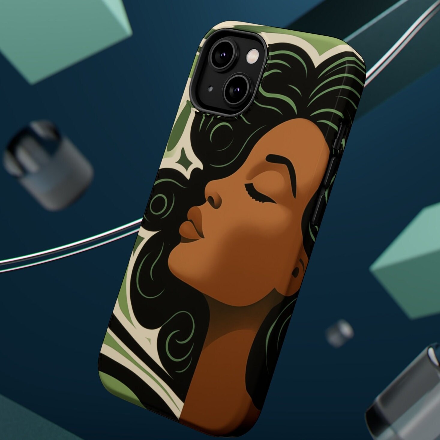 Black Woman Custom Phone Case, African American Art, Tough Magnetic ...