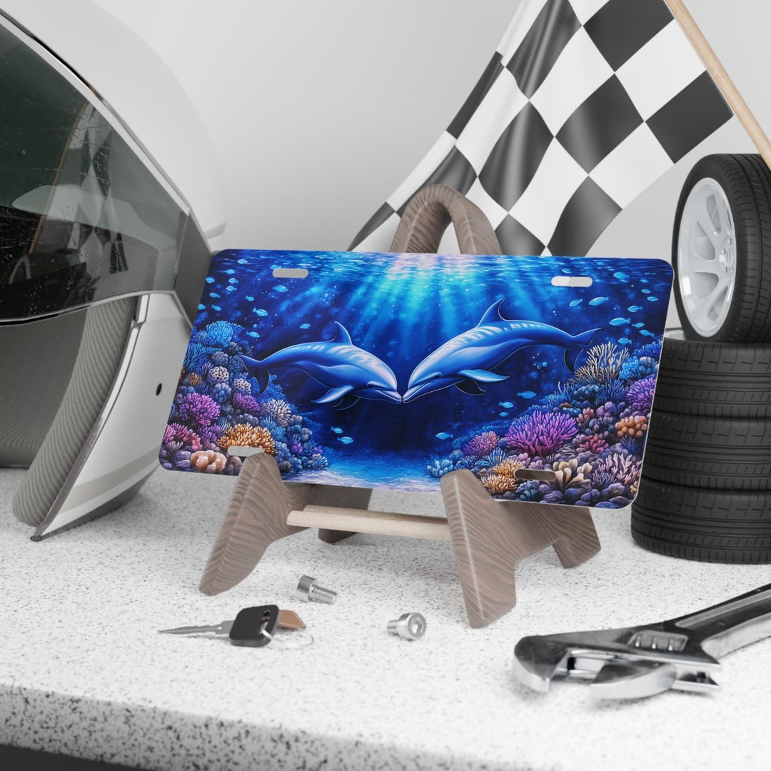 Sealife Dolphins Front License Plate Vanity Car Accessory, Decorative ...