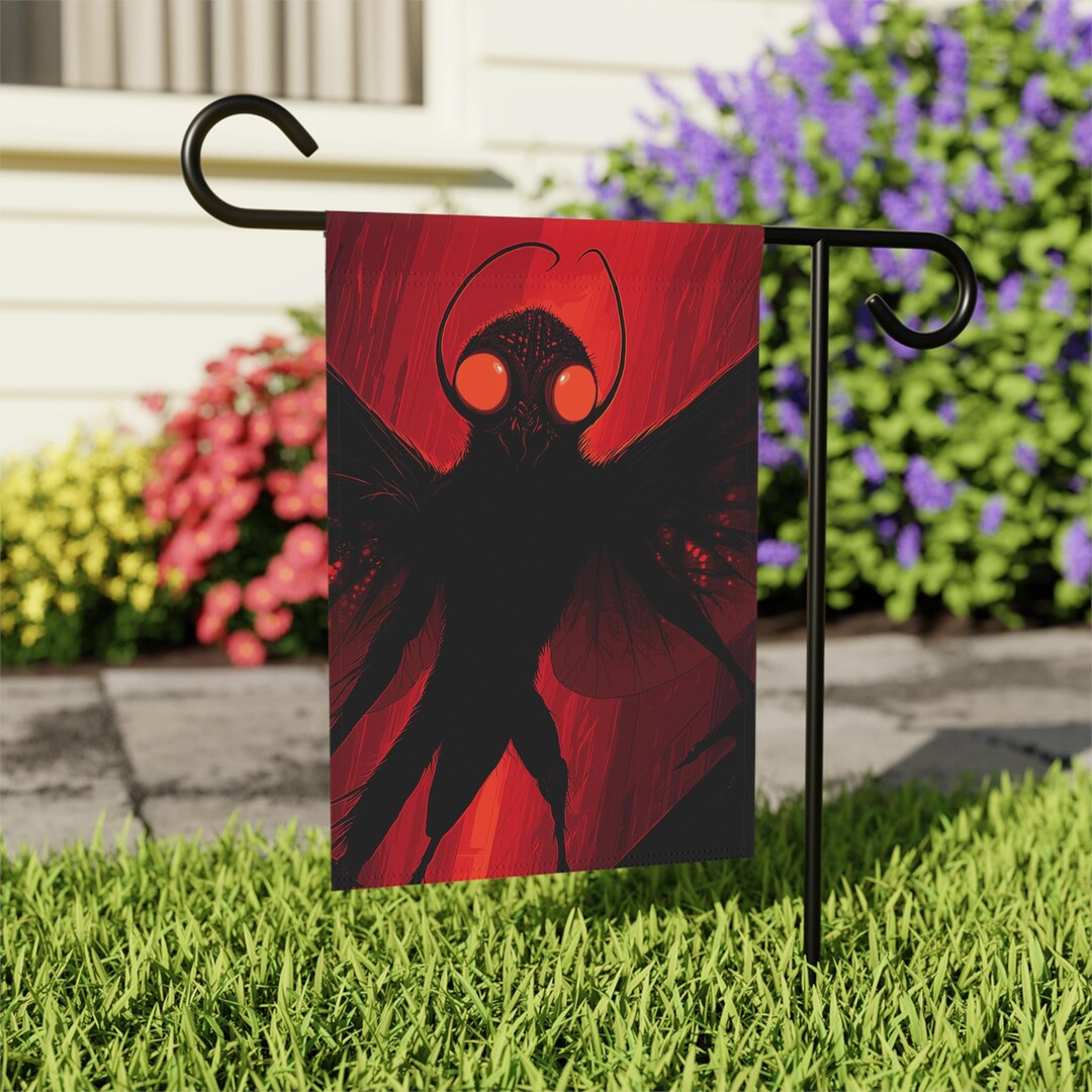 Mothman Garden Flag, Cryptid Porch Decoration, Cryptidcore Yard Art - Etsy