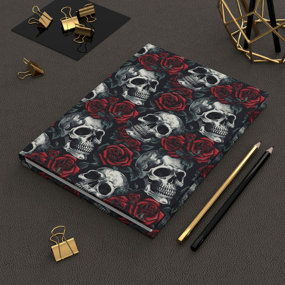 Memento Mori Journal, Skull Roses Gothic Art Aesthetic Notebook for ...