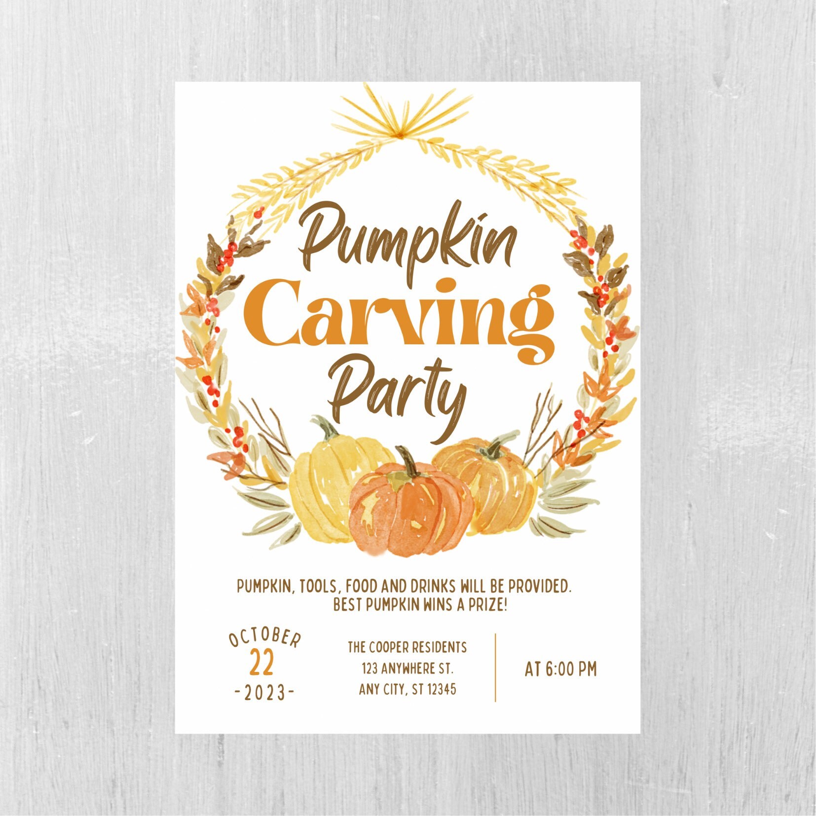 Pumpkin Carving Party Invitation Digital Pumpkin Carving - Etsy