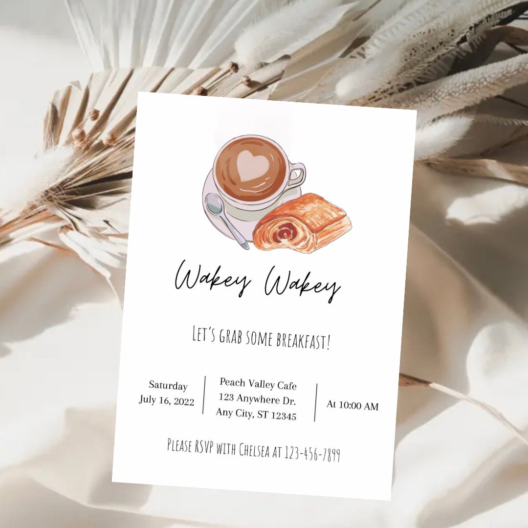 Breakfast Digital Invitation Breakfast Invitation Digital - Etsy
