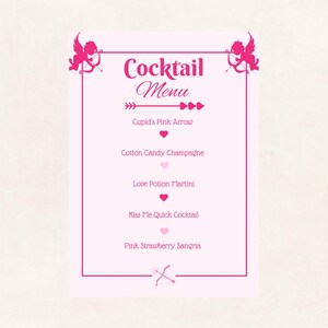 Cocktail Menu Valentines Menu Digital Drink Menu Drink Menu Galentines ...