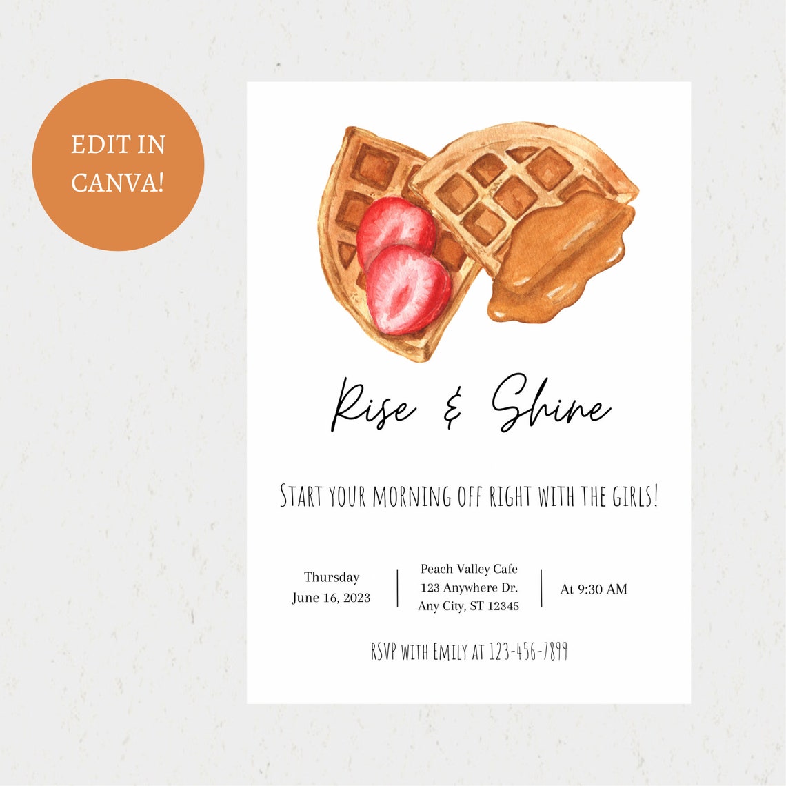 Minimalist Breakfast Invitation Breakfast Invitation Digital Breakfast ...