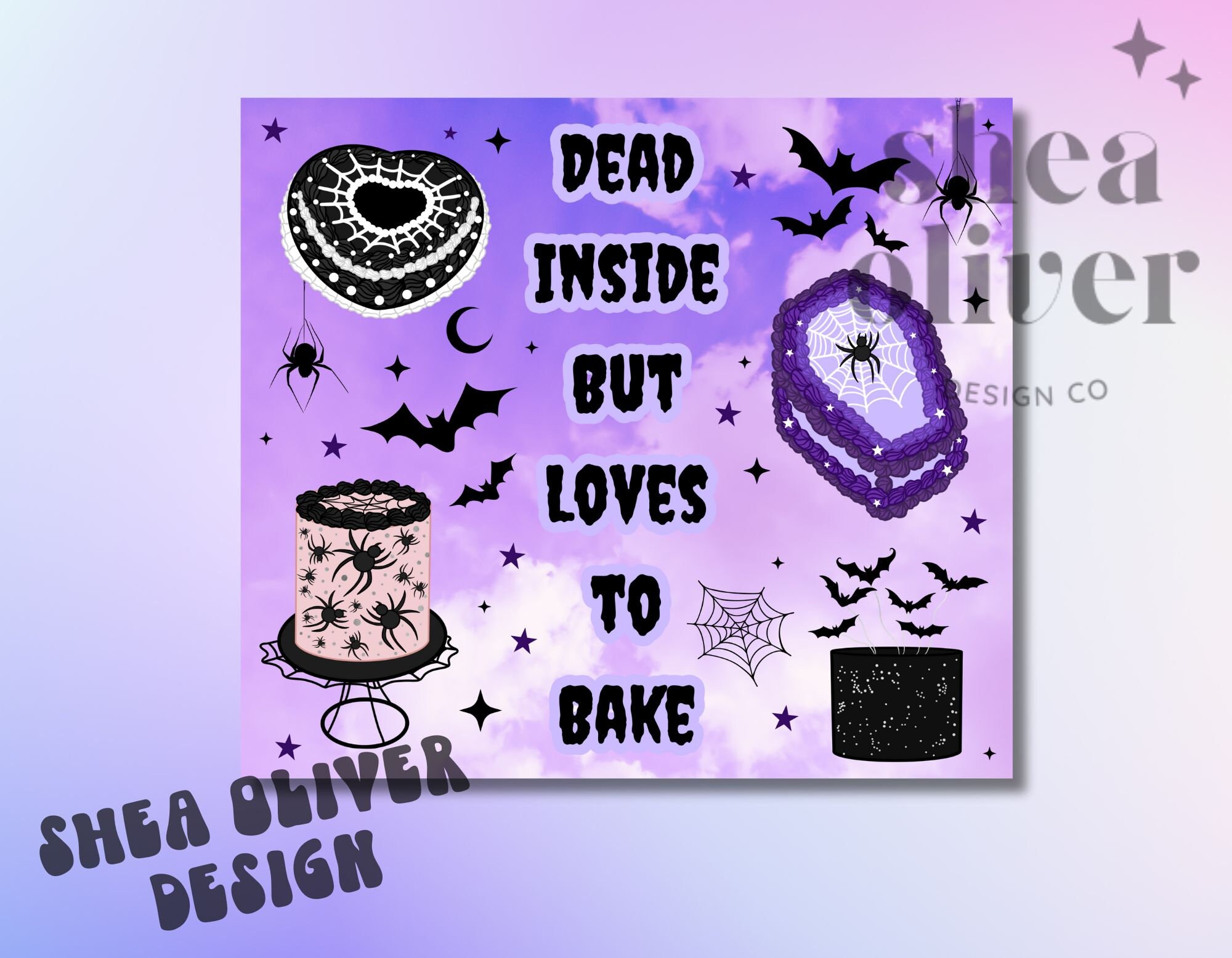 Pastel Goth Baker 20 Oz Skinny Tumbler Sublimation Design Digital ...