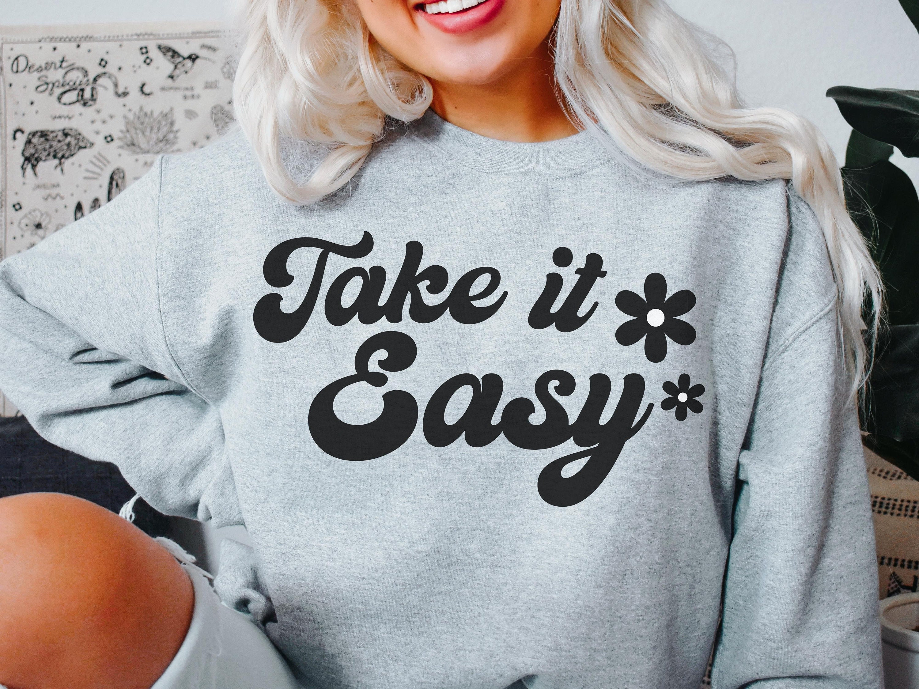 Take It Easy Svg | Hippie Svg | Boho Svg | Retro Svg | Trendy Svg ...