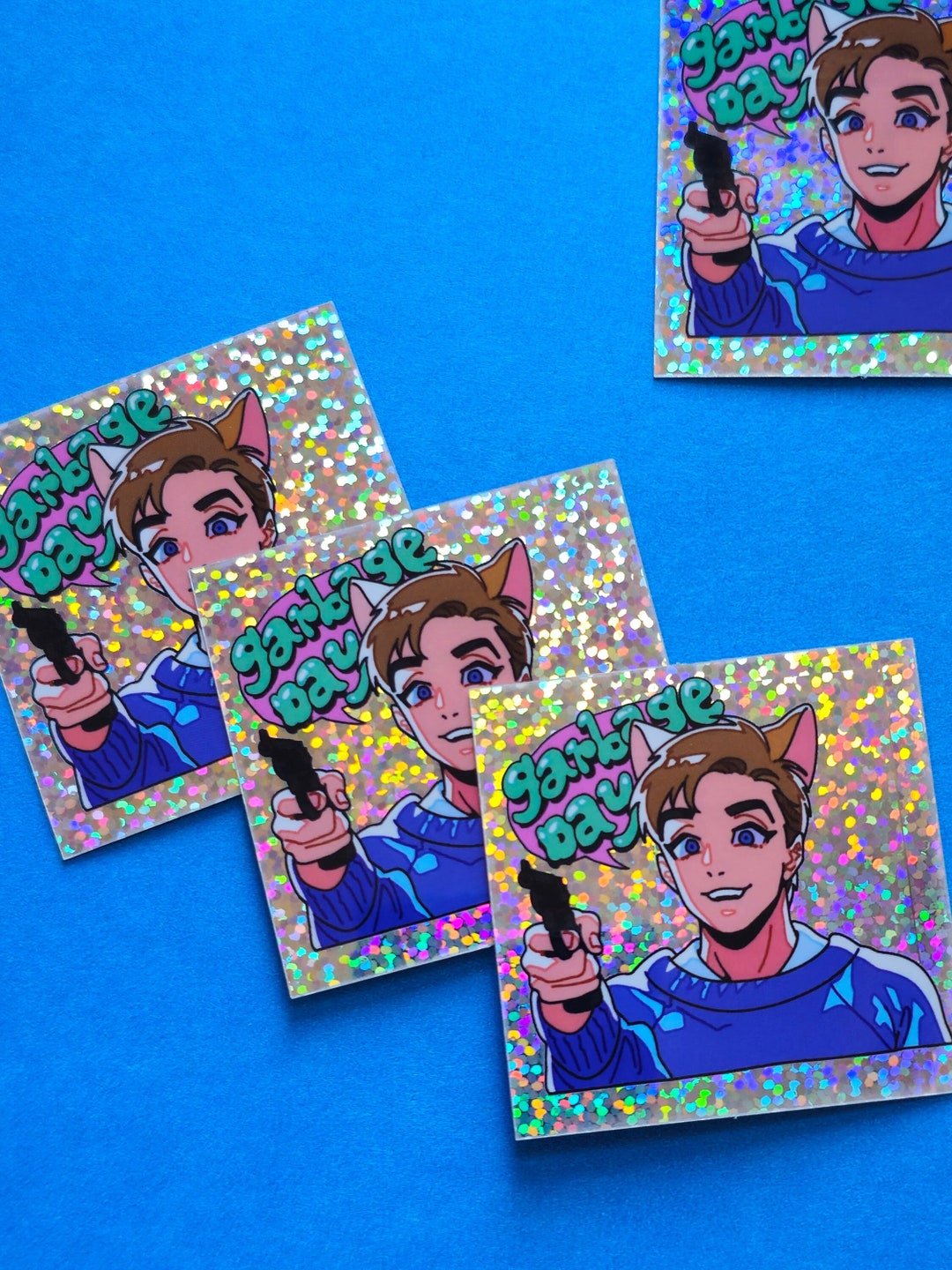 Garbage Day Sparkly Sticker | Catboy Ricky Caldwell | Christmas Gift ...