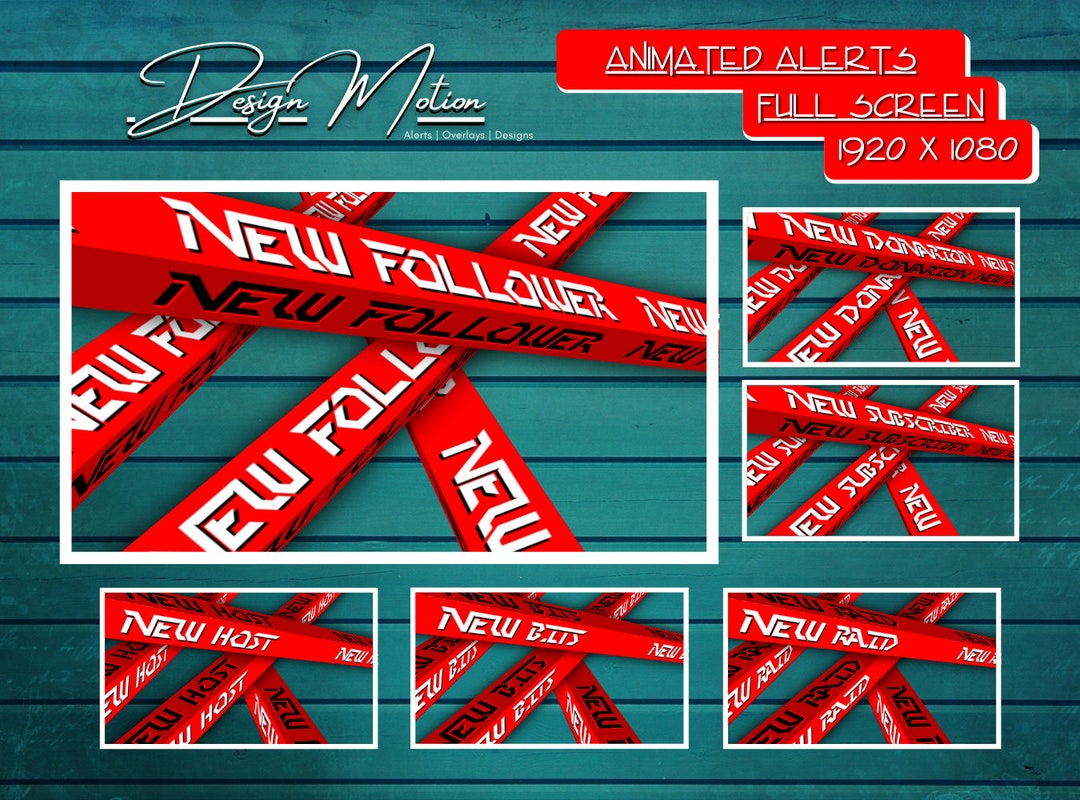 Animated Twitch Red Alerts Full Screen, Twitch Follower, Subscriber ...