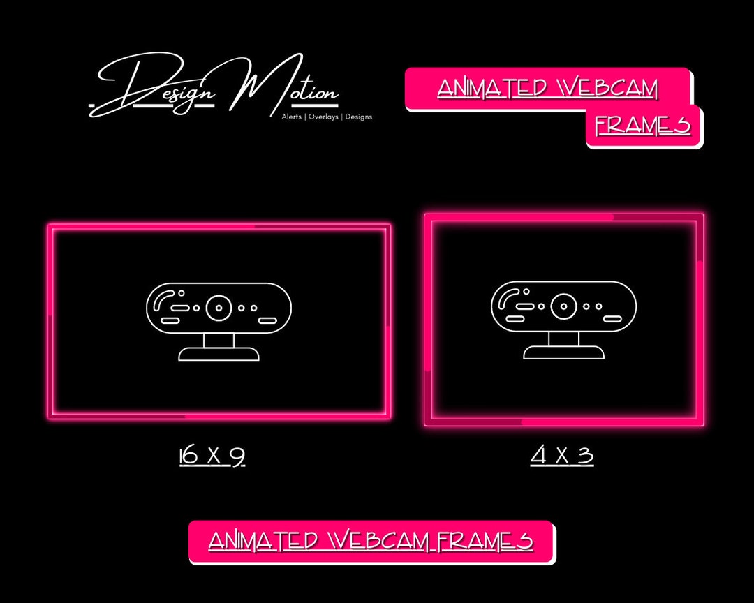 Animated Neon Pink Webcam Frame Border 16x9 4x3 With Transparent ...