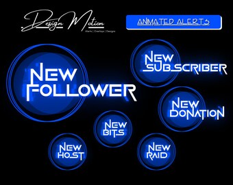 Animated Neon Glitch Twitch Alerts Follower Subscriber - Etsy