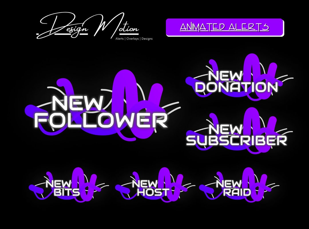 Animated Twitch Purple Alerts, Follower, Subscriber, Donation Host ...
