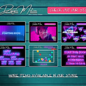 Animated Neon Twitch Alerts in Blue and Purple Follower - Etsy