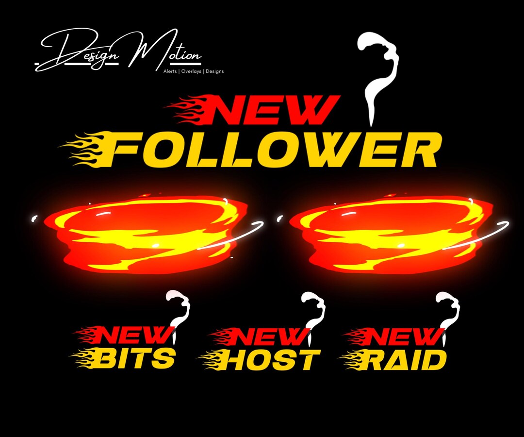 Animated Flame Alerts Streamer Overlay Twitch, OBS, Streamlabs Fire ...