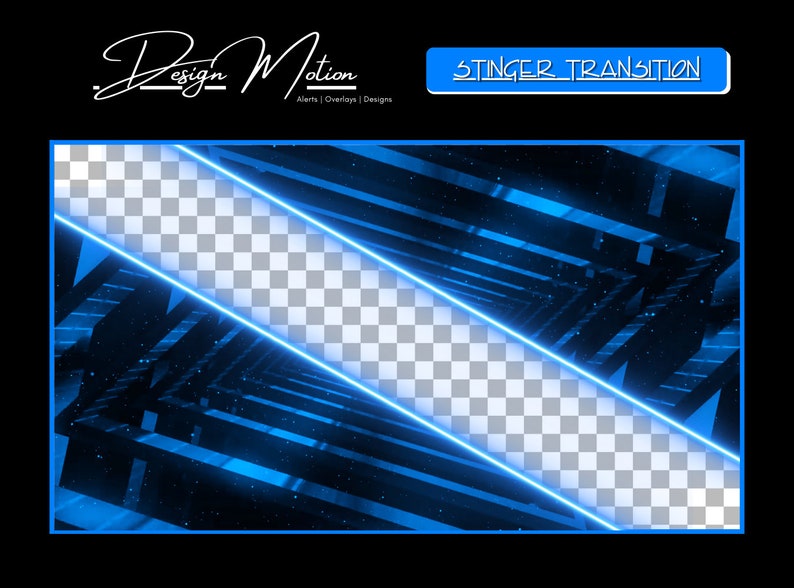 Animated Neon Blue Stinger Transition Twitch Stinger Twitch Transition ...