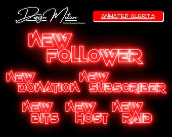 Animated Neon Glitch Twitch Alerts Follower Subscriber - Etsy