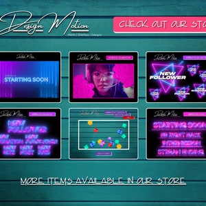 Animated Neon Scene Text Starting Soon, Be Right Back, Stream Ending ...