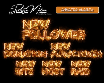 Animated Neon Glitch Twitch Alerts, Follower, Subscriber, Host, Bits ...