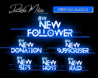 Animated Neon Glitch Twitch Alerts Follower Subscriber - Etsy