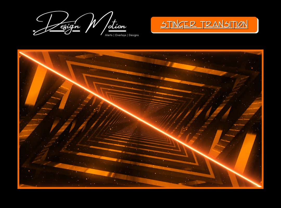 Animated Neon Orange Stinger Transition Twitch Stinger Twitch ...