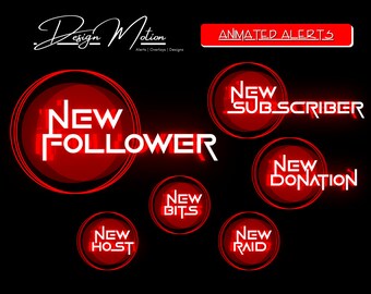 Animated Neon Twitch Alerts in Blue, Purple and Pink Follower ...