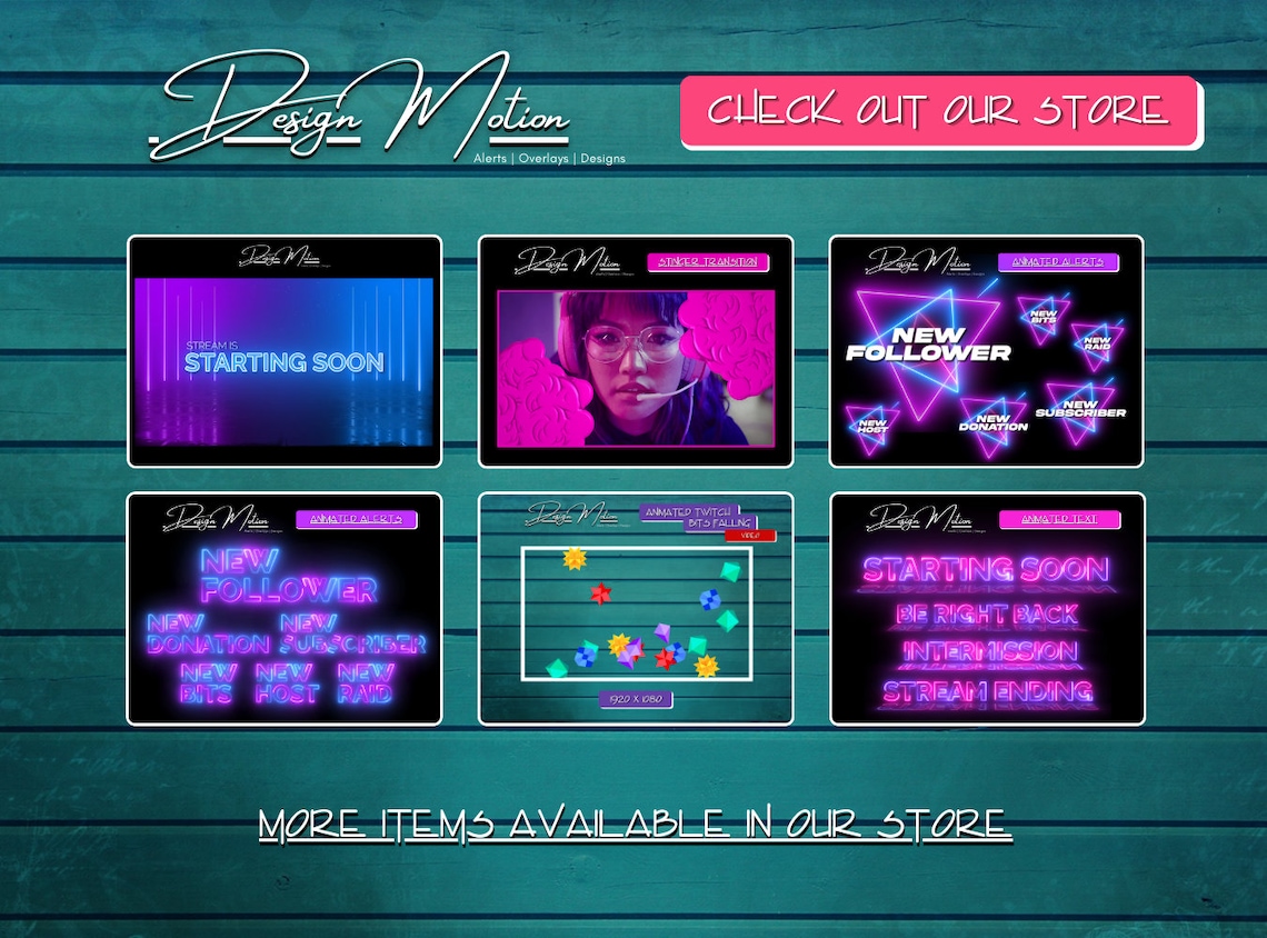 Animated Neon Pink and Purple Twitch Streaming Scenes - Etsy