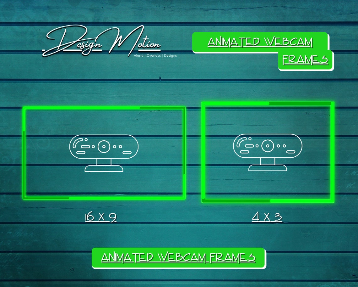 Animated Neon Green Webcam Borders Frames Twitch 16x9 4x3 With ...