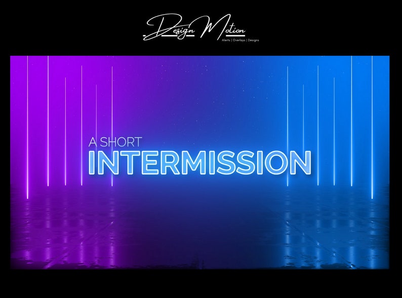 Animated Neon Twitch Scenes, Starting Soon, Be Right Back, Intermission ...