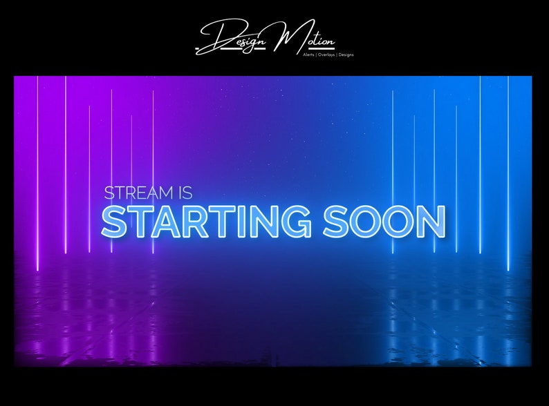 Animated Neon Twitch Scenes, Starting Soon, Be Right Back, Intermission ...