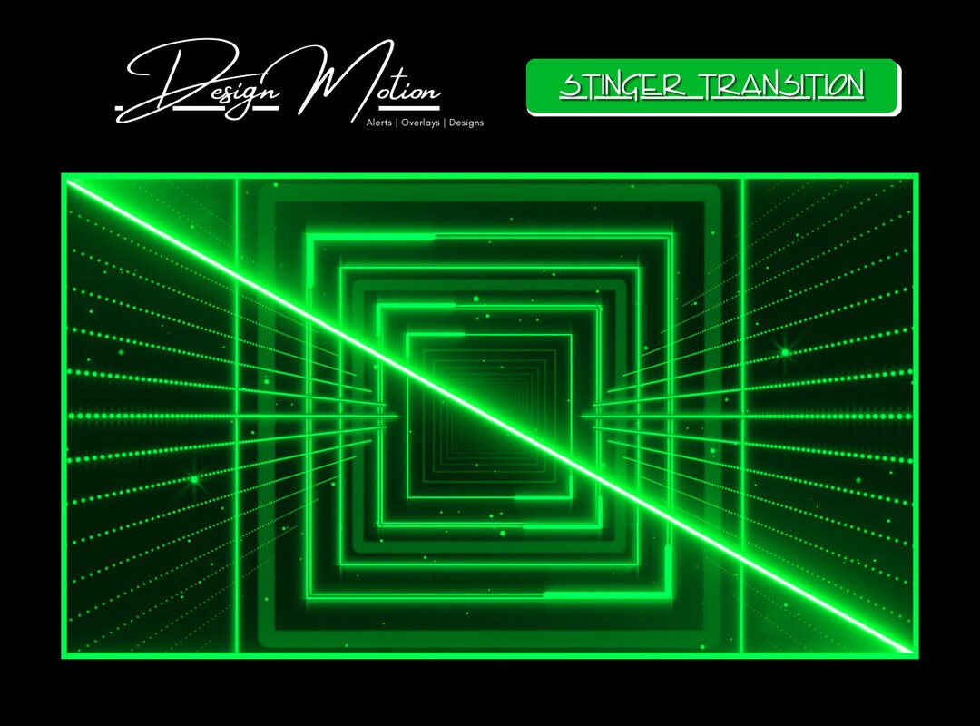 Animated Neon Green Stinger Transition Twitch With Transparent ...