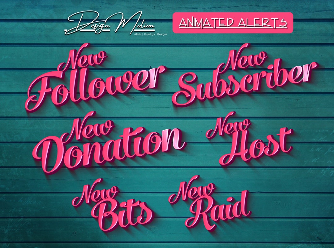 Animated Twitch Pink Alerts Follower, Subscriber, Donation, Host, Bits ...
