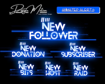 Animated Neon Twitch Alerts in Mint Green and Pink Follower - Etsy