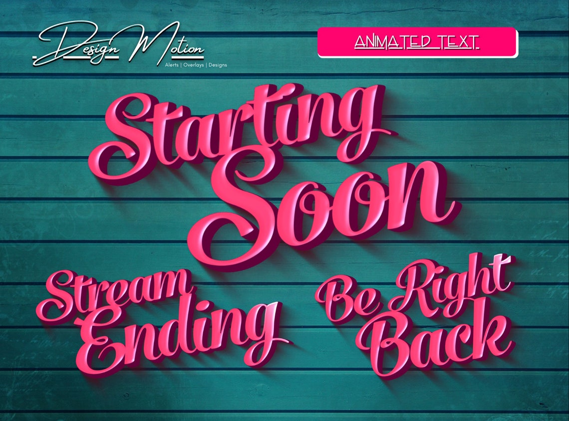 Animated Twitch Scene Text, Starting Soon, Be Right Back, Stream Ending ...