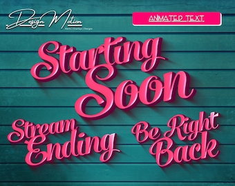 Animated Neon Scene Text Starting Soon, Be Right Back, Intermission ...