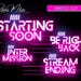 Animated Neon Twitch Glitch Scene Text Starting Soon, Be Right Back ...