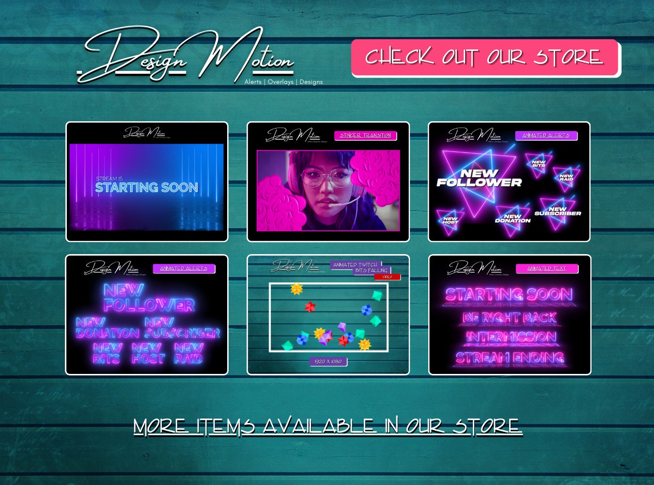 Animated Neon Twitch Alerts in Blue, Purple and Pink Follower ...