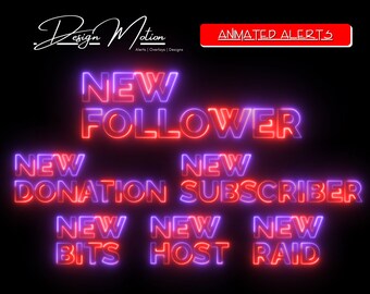 Animated Neon Blue Twitch Alerts Follower Subscriber - Etsy