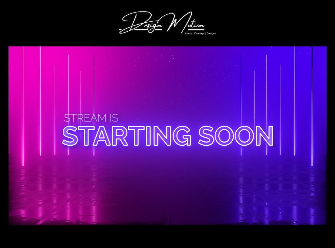 Animated Neon Pink and Purple Twitch Streaming Scenes, Starting Soon ...