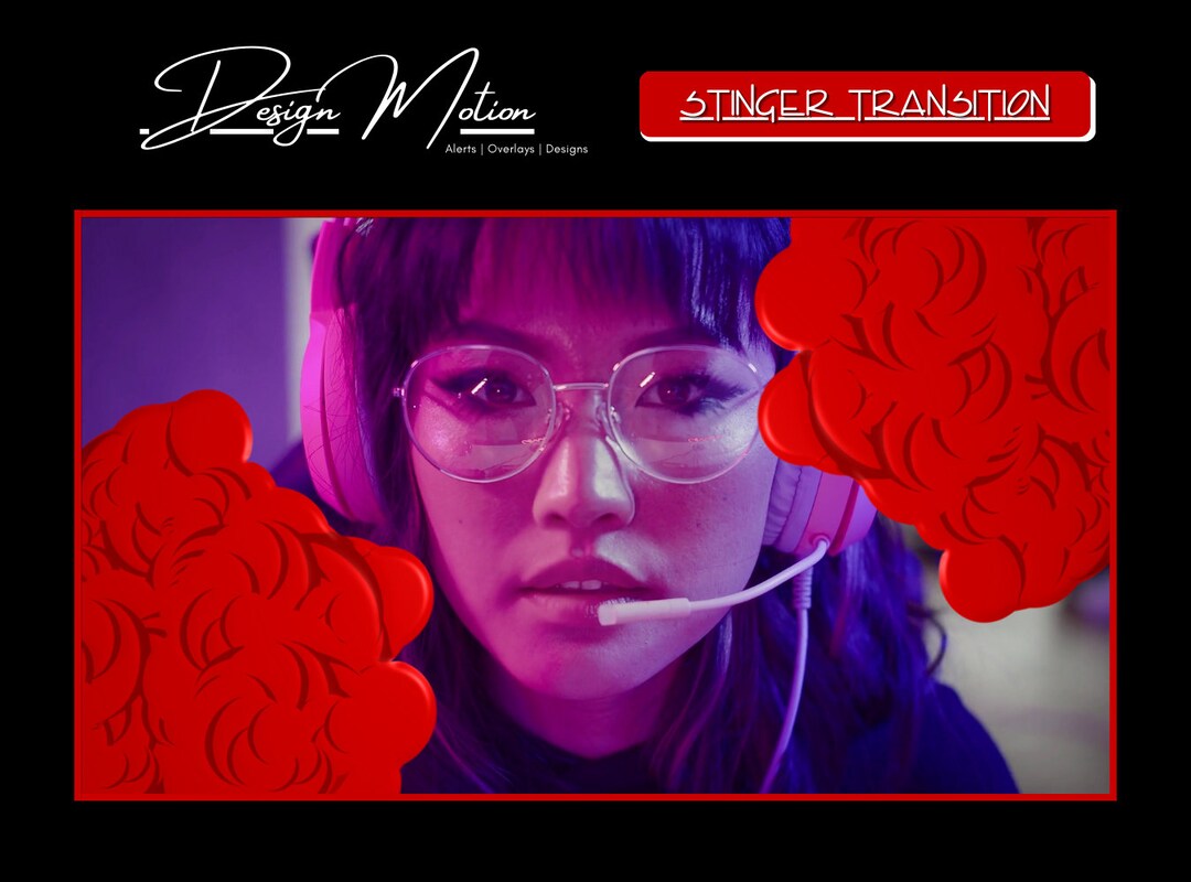 Animated Red Stinger Transition Twitch in Red With Transparent ...