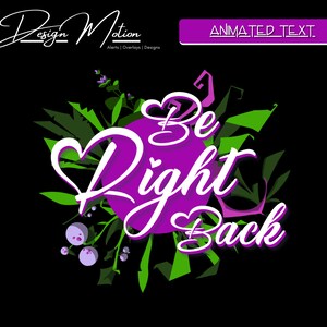 Animated Flower Scene Text Starting Soon, Be Right Back, Intermission ...