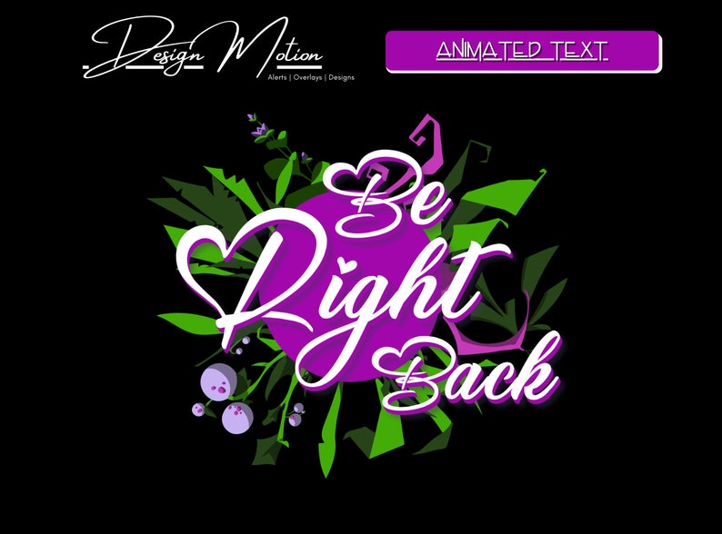 Animated Flower Scene Text Starting Soon, Be Right Back, Intermission ...