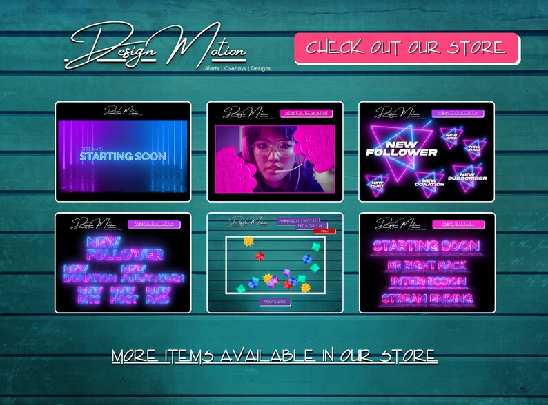 Animated Neon Blue and Purple Alerts Follower, Subscriber, Donation ...