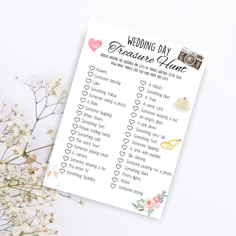 Wedding Scavenger Hunt, Kids Wedding Day Activity, Children's Wedding ...