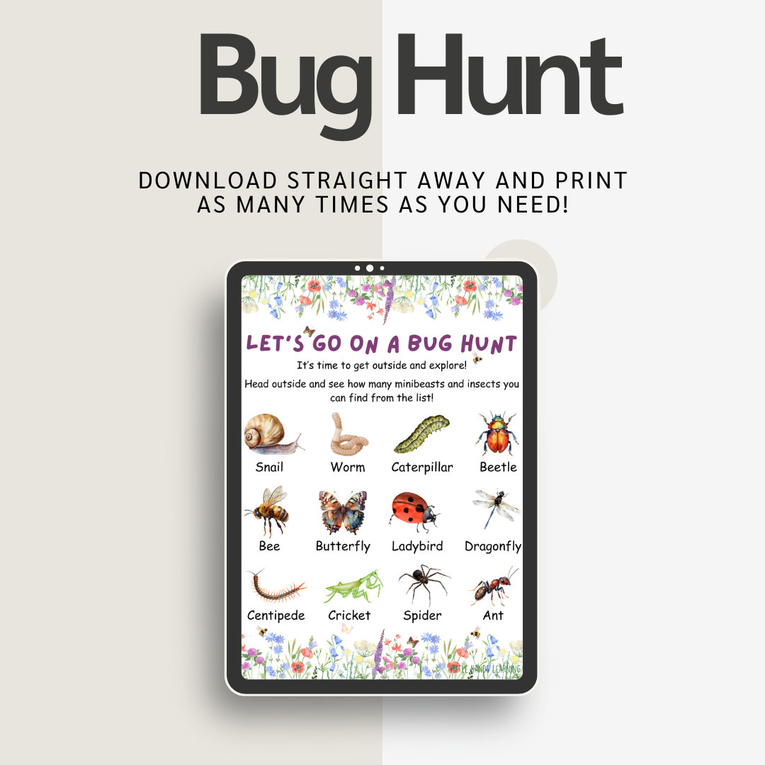 Bug Hunt, Minibeast Scavenger Hunt Printable, Garden Party Game, Nature ...