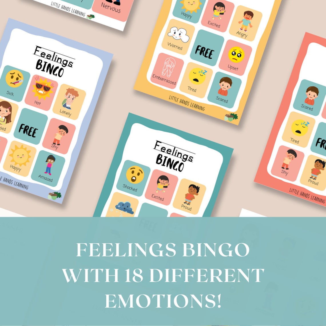 Emotions Bingo Cards / Feelings Bingo Game / Printable Mental Health ...